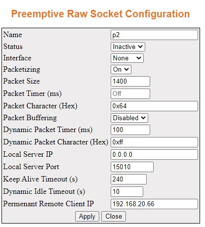 Serial Profile Configuration