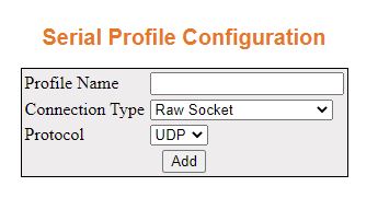 Serial Profile Configuration