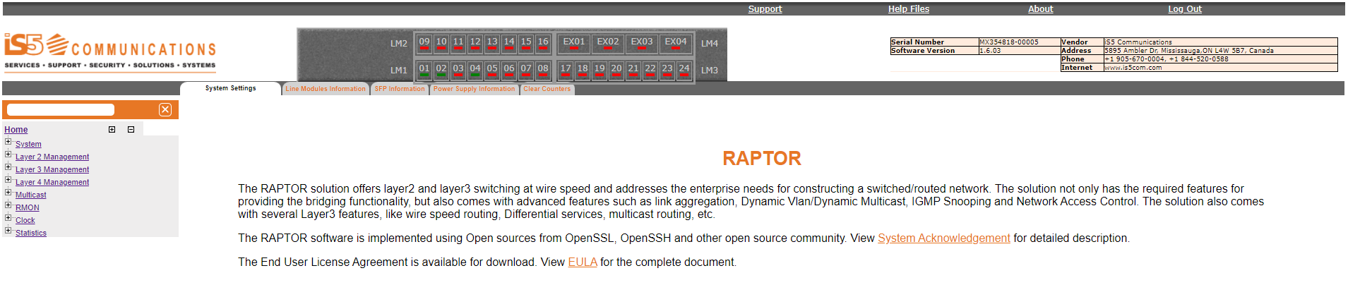 Web Interface: Logging into the iMX350