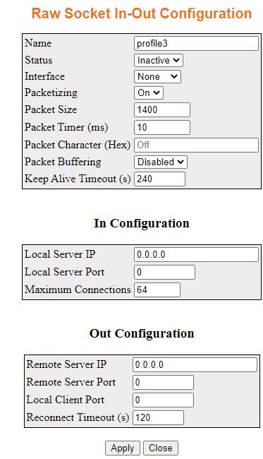 Serial Profile Configuration